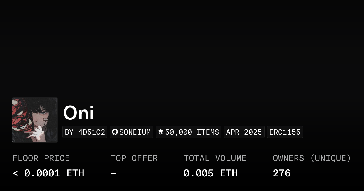 Oni - Collection | OpenSea