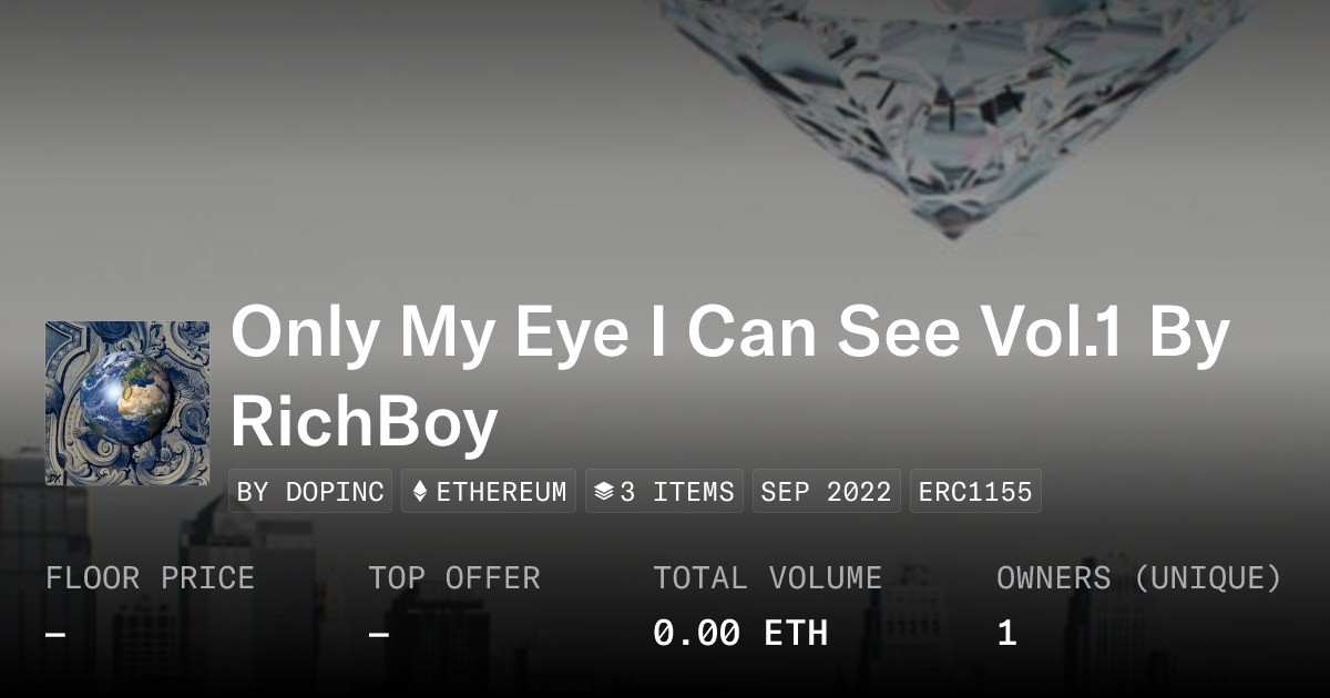 Only My Eye I Can See Vol.1 By RichBoy - Collection | OpenSea