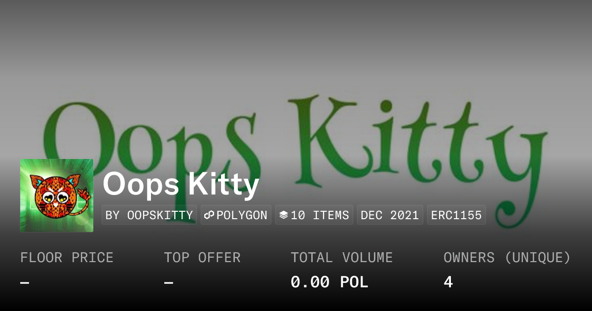 Oops Kitty - Collection | OpenSea