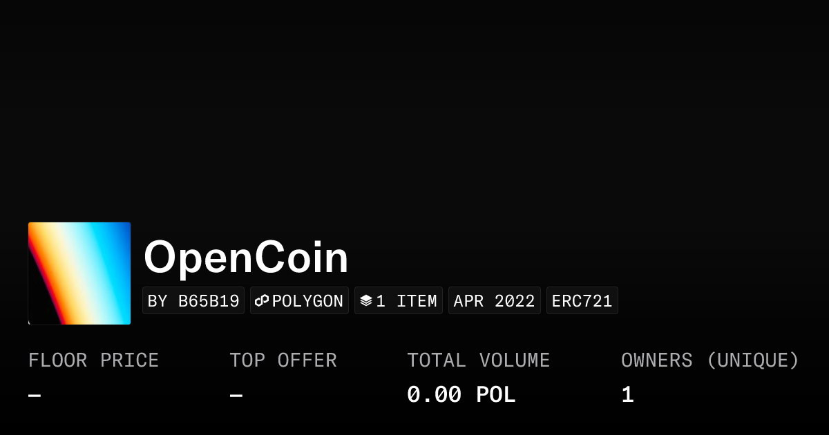 OpenCoin - Collection | OpenSea