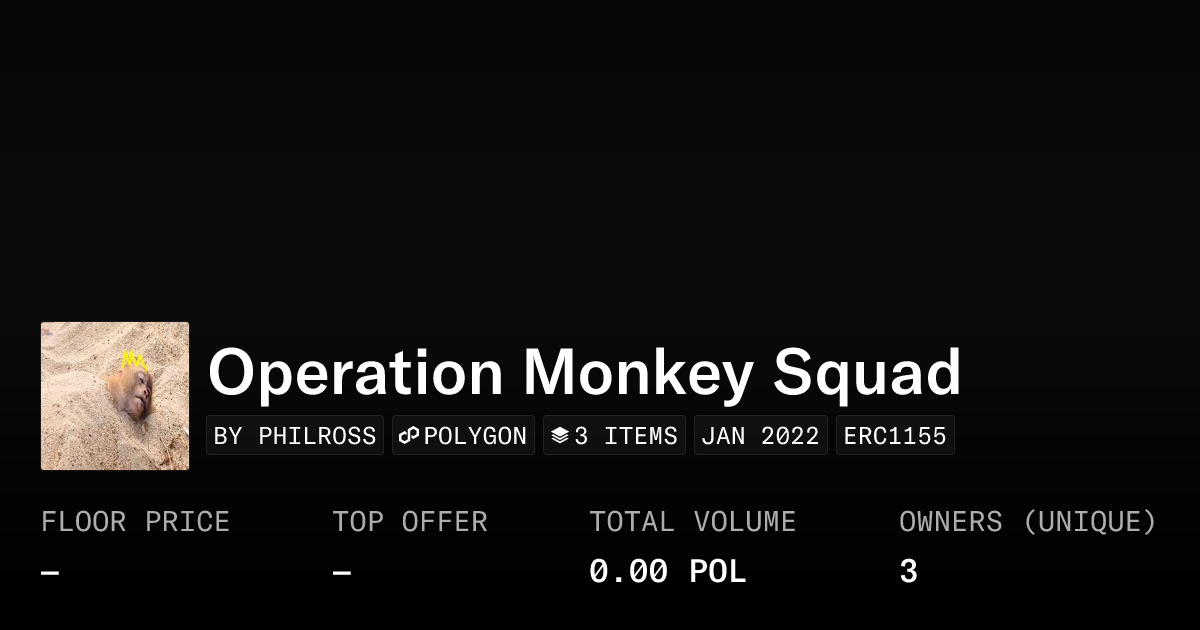 Operation Monkey Squad - Collection | OpenSea