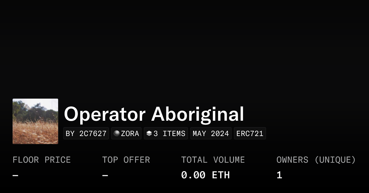 Operator Aboriginal - Collection | OpenSea