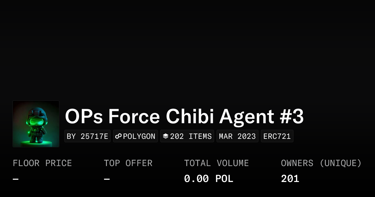 OPs Force Chibi Agent #3 - Collection | OpenSea