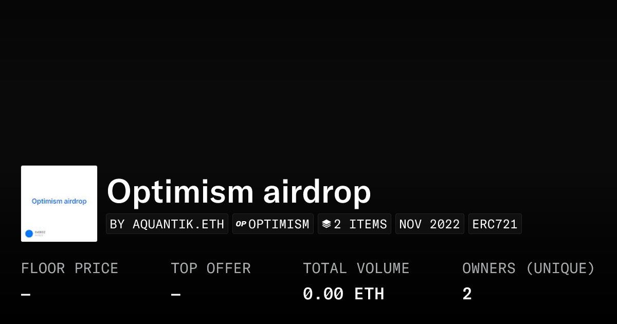 Optimism airdrop - Collection | OpenSea