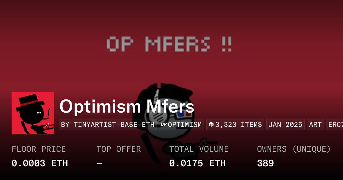Optimism Mfers - Collection | OpenSea