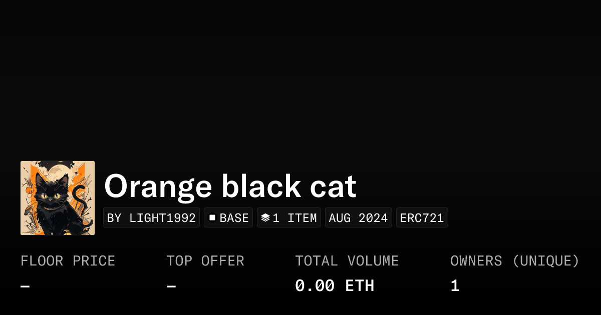 Orange black cat - Collection | OpenSea