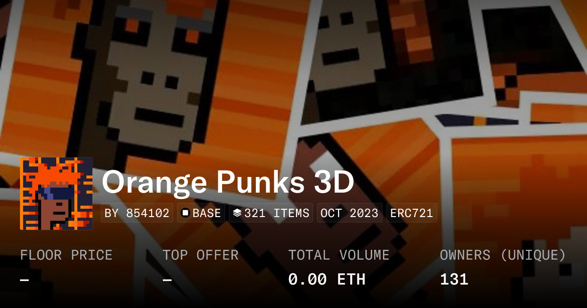 Orange Punks 3D - Collection | OpenSea