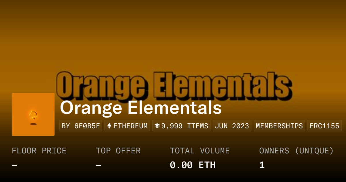 Orange Elementals - Collection | OpenSea