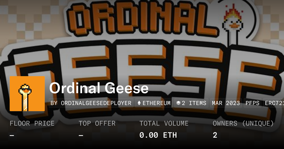 Ordinal Geese - Collection | OpenSea