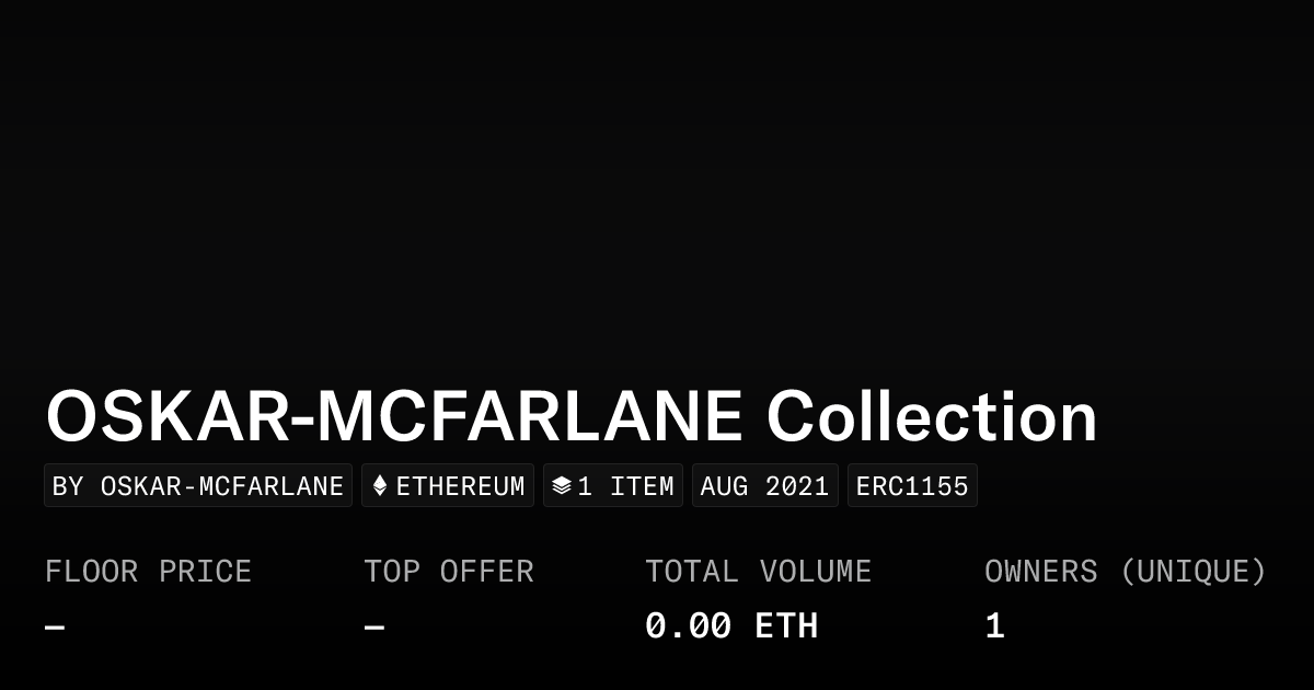 OSKAR-MCFARLANE Collection - Collection | OpenSea