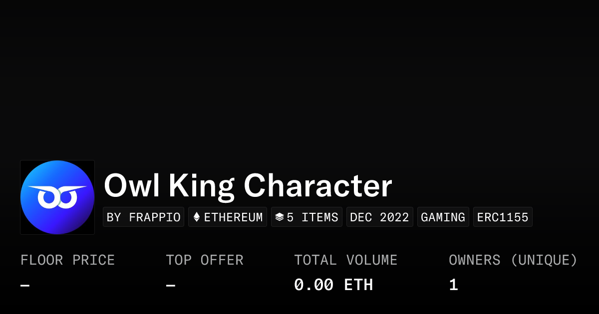 Owl King Character - Collection | OpenSea