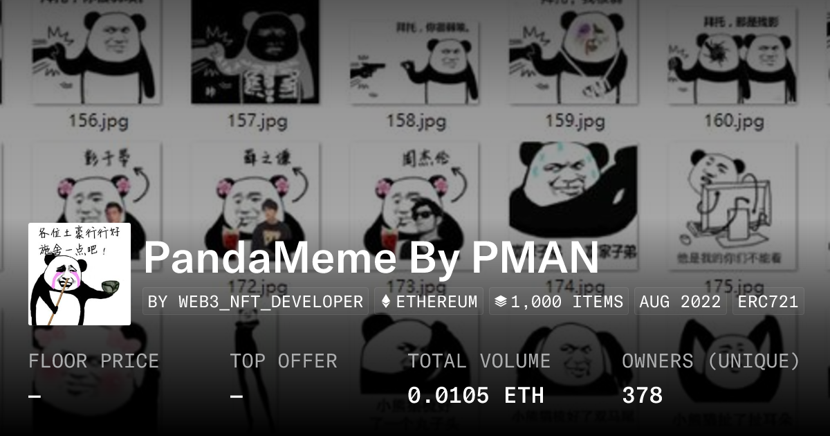 PandaMeme By PMAN - Collection | OpenSea