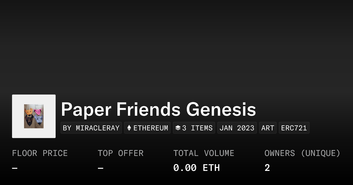 Paper Friends Genesis - Collection | OpenSea