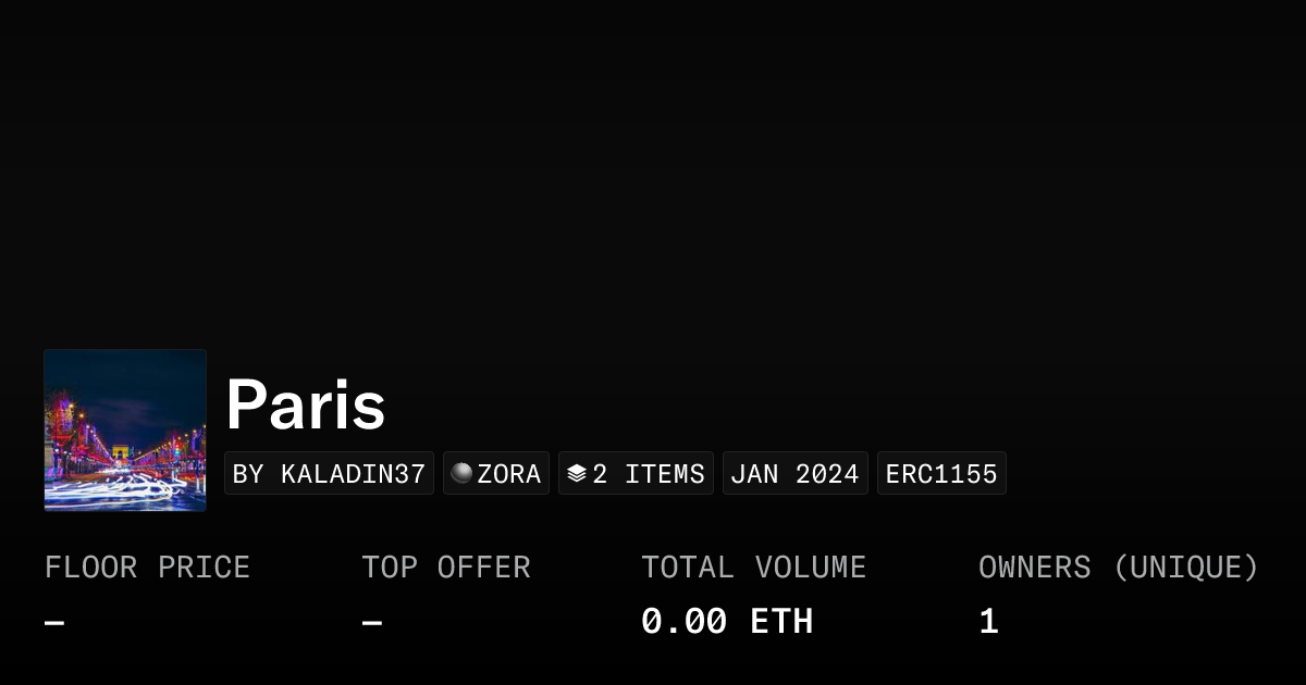 Paris - Collection | OpenSea