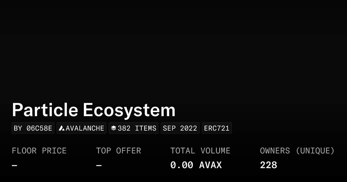 Particle Ecosystem - Collection | OpenSea