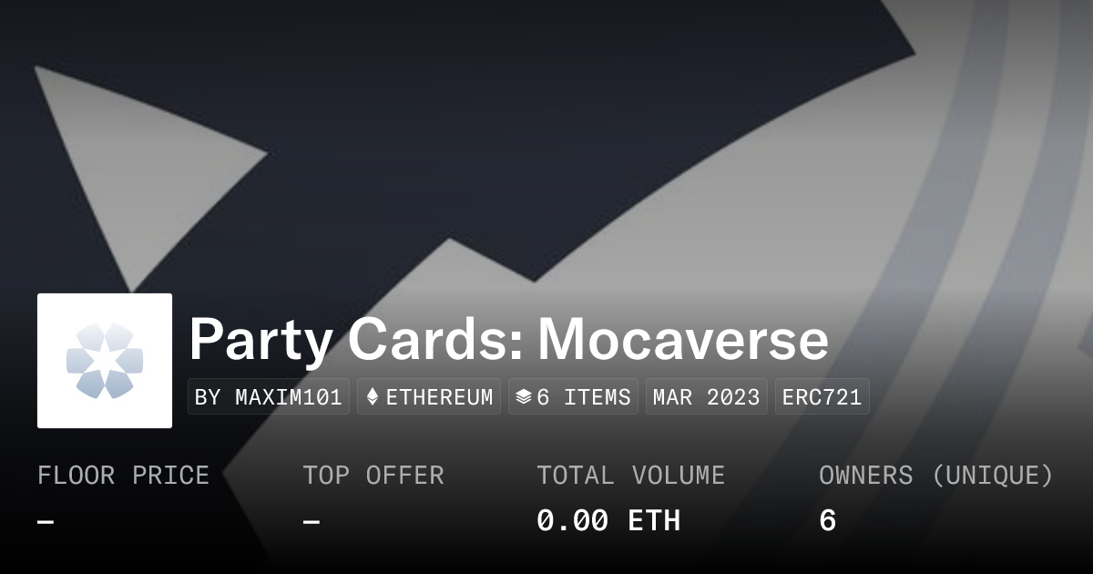 Party Cards: Mocaverse - Collection | OpenSea