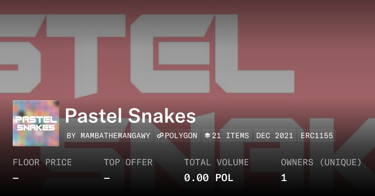 Pastel Snakes - Collection | OpenSea