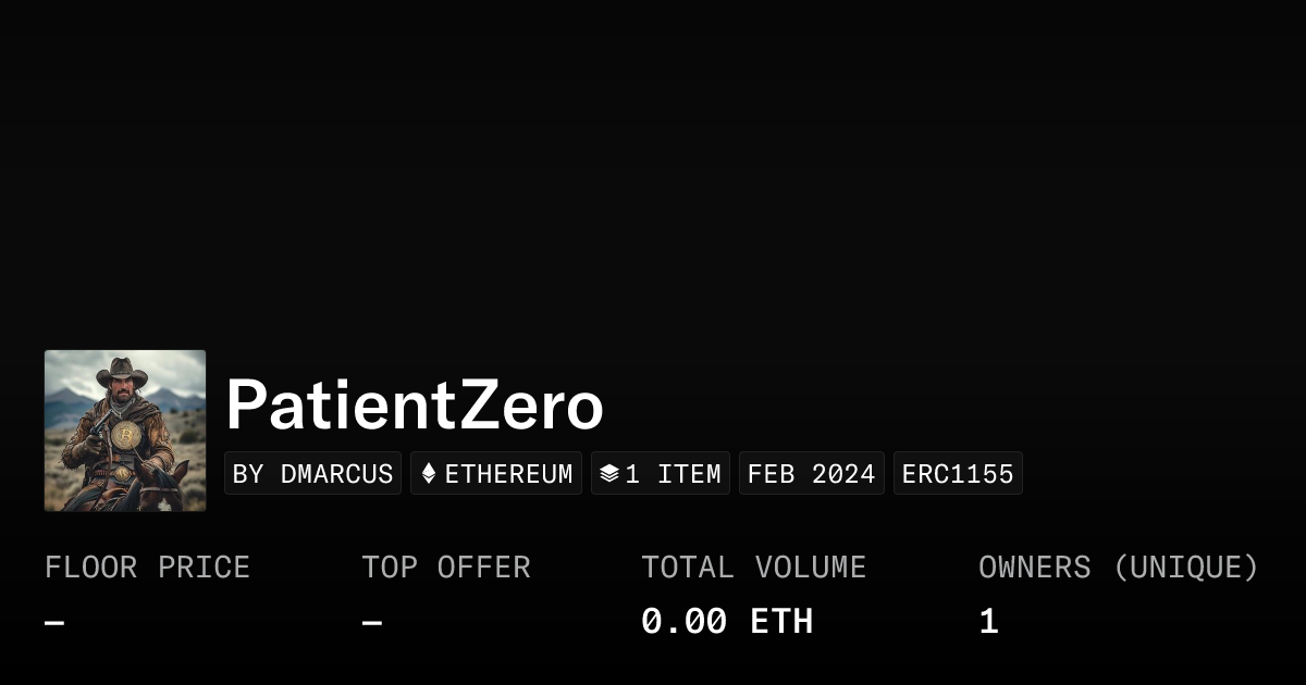 PatientZero - Collection | OpenSea