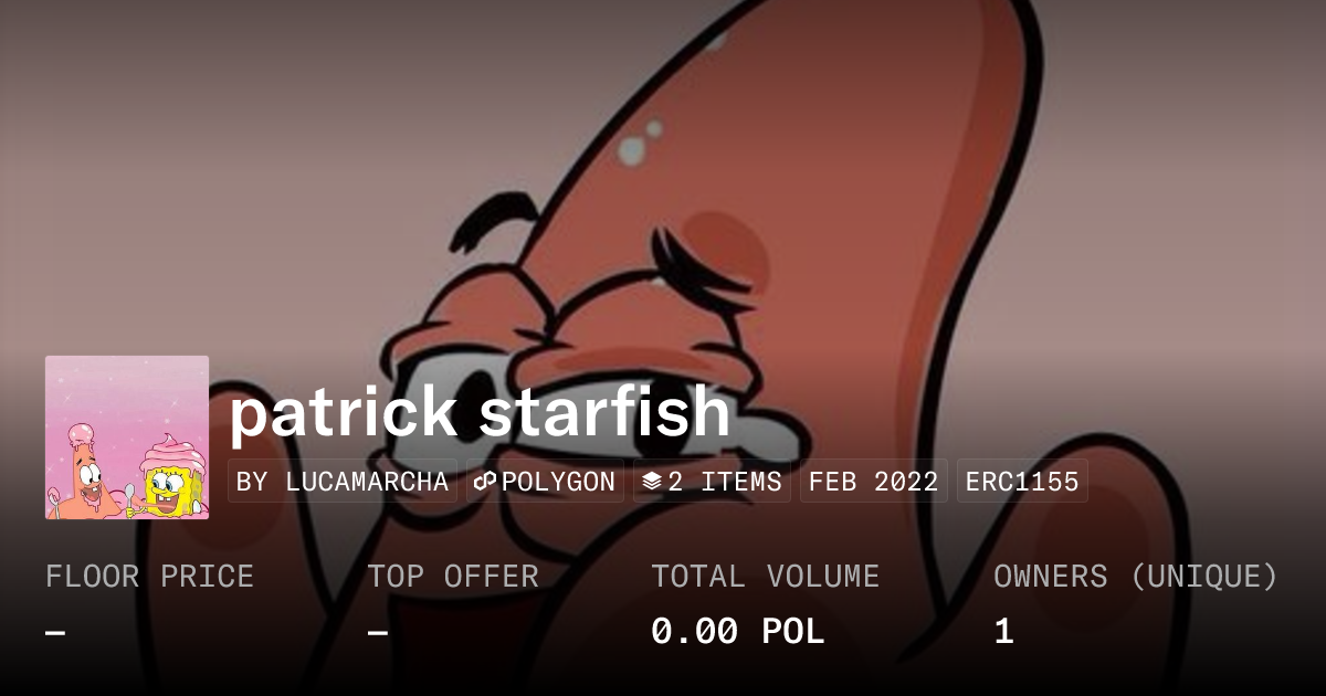 patrick starfish - Collection | OpenSea