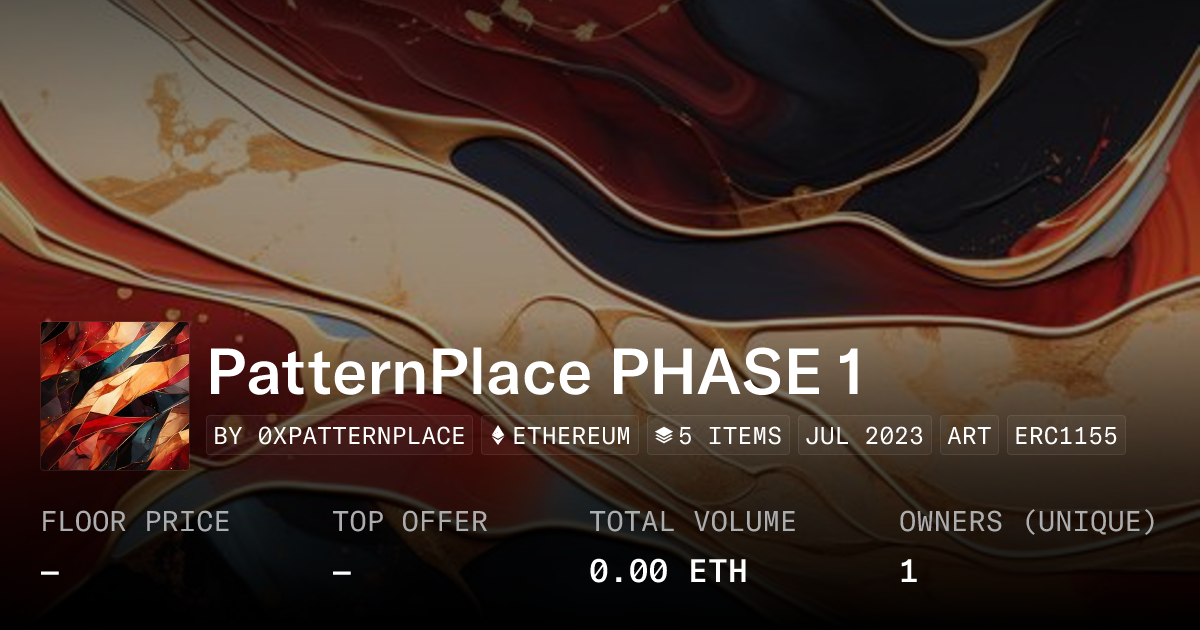 PatternPlace PHASE 1 - Collection | OpenSea