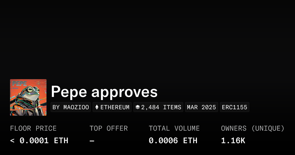 Pepe approves - Collection | OpenSea