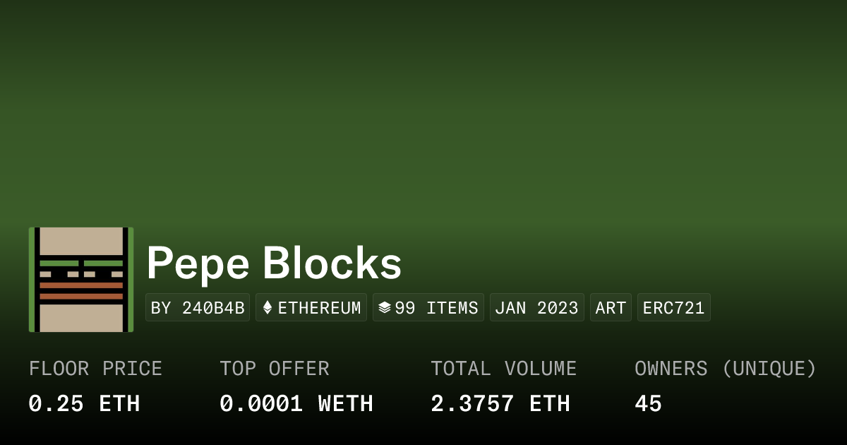 Pepe Blocks - Collection | OpenSea
