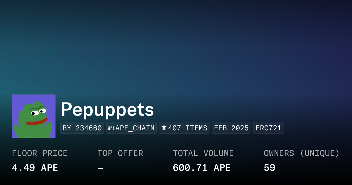 Pepuppets - Collection | OpenSea