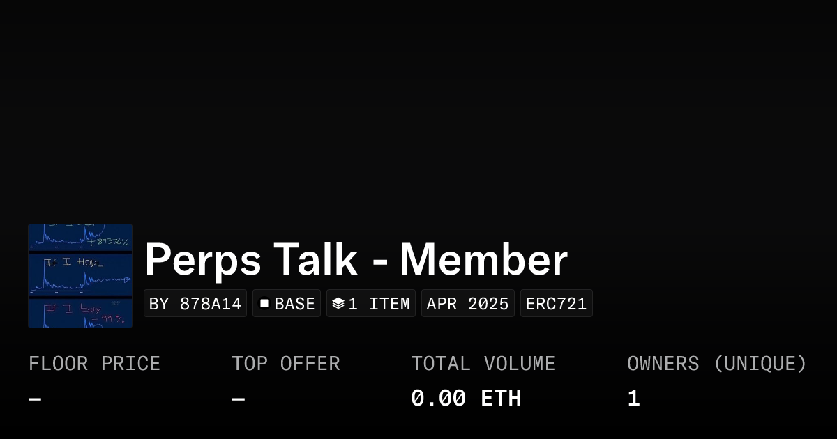 Perps Talk - Member - Collection | OpenSea