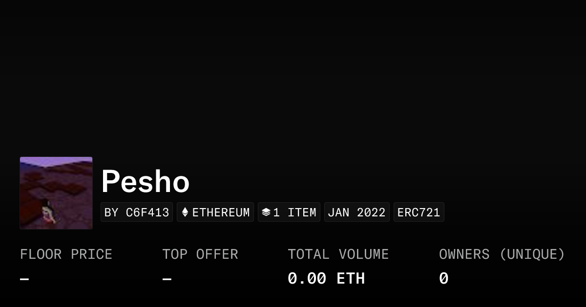 Pesho - Collection | OpenSea