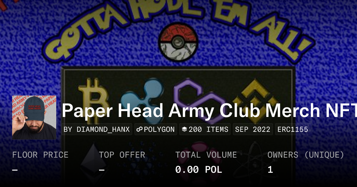 Paper Head Army Club Merch NFT - Collection | OpenSea