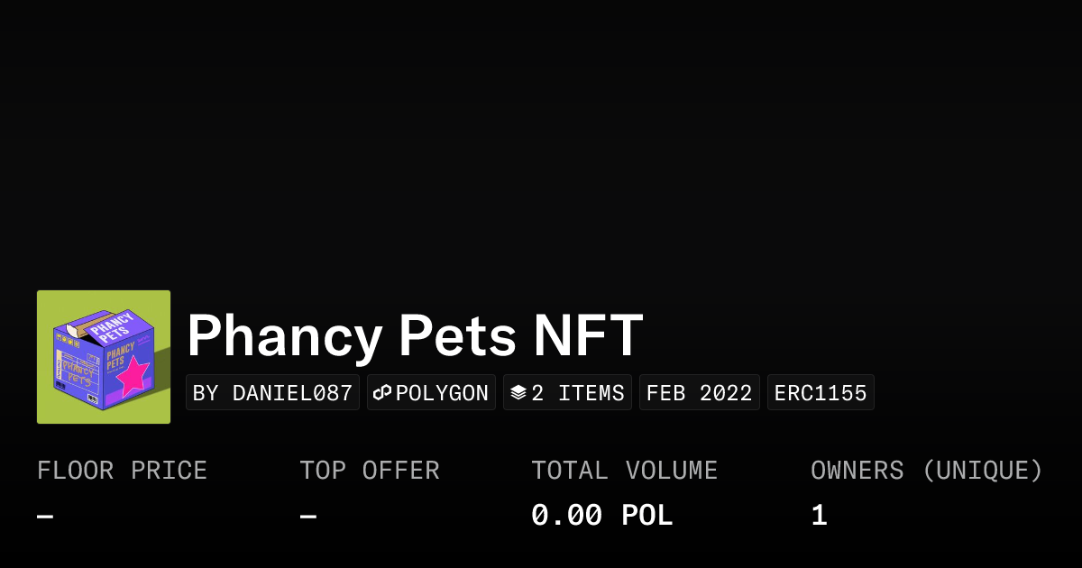 Phancy Pets NFT - Collection | OpenSea