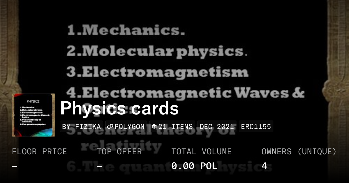 Physics cards - Collection | OpenSea