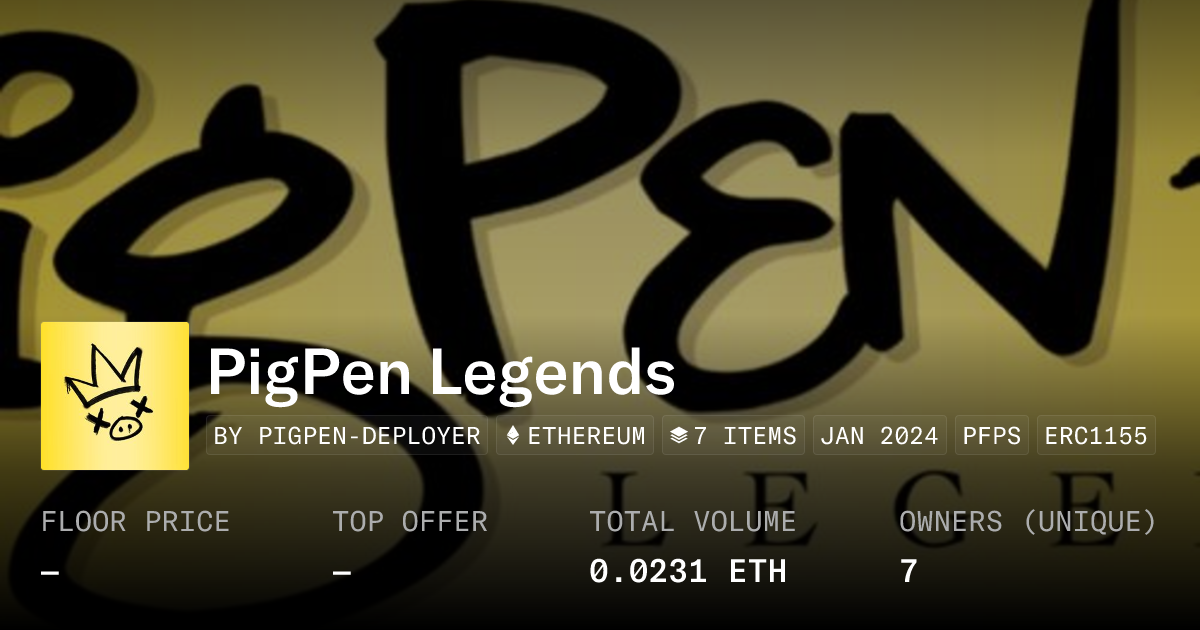 PigPen Legends - Collection | OpenSea