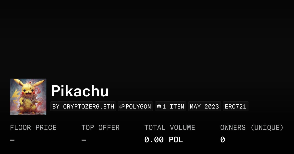 Pikachu - Collection | OpenSea