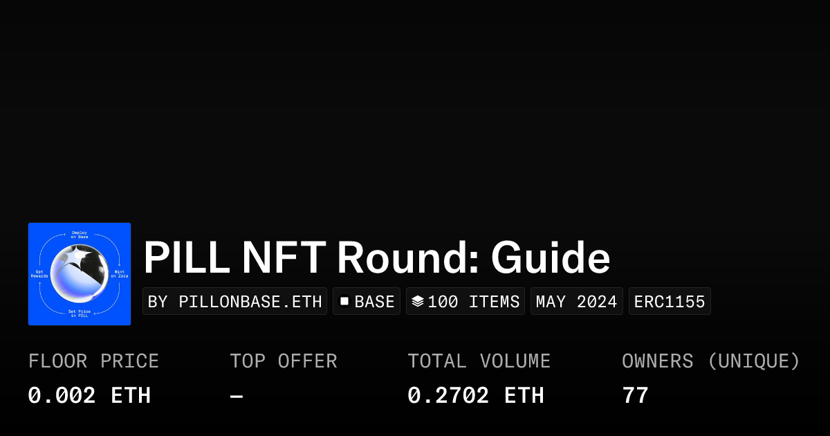 PILL NFT Round: Guide - Collection | OpenSea