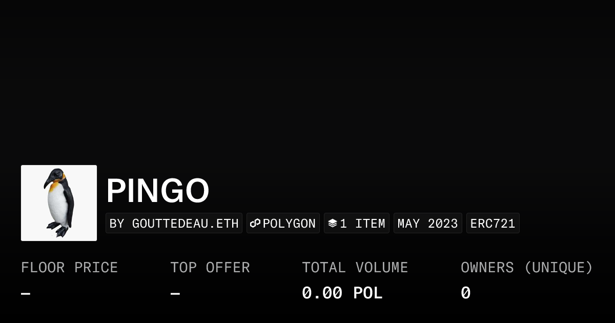 PINGO - Collection | OpenSea