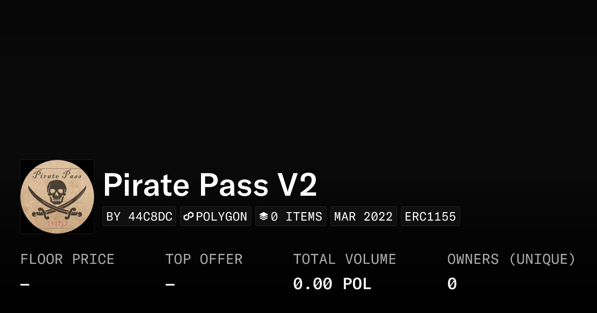 Pirate Pass V2 - Collection | OpenSea