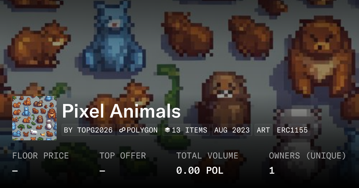 Pixel Animals - Collection | OpenSea