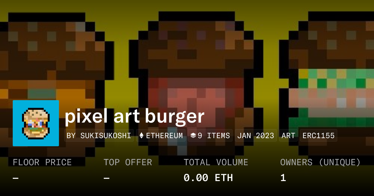 pixel art burger - Collection | OpenSea