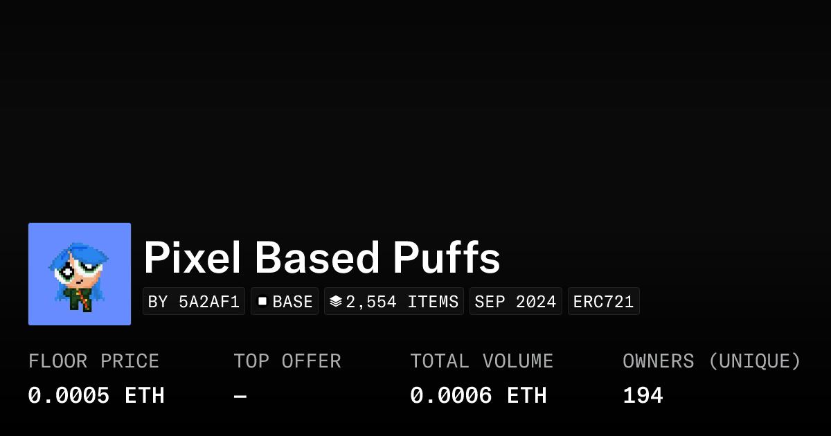 Pixel Based Puffs - Collection | OpenSea