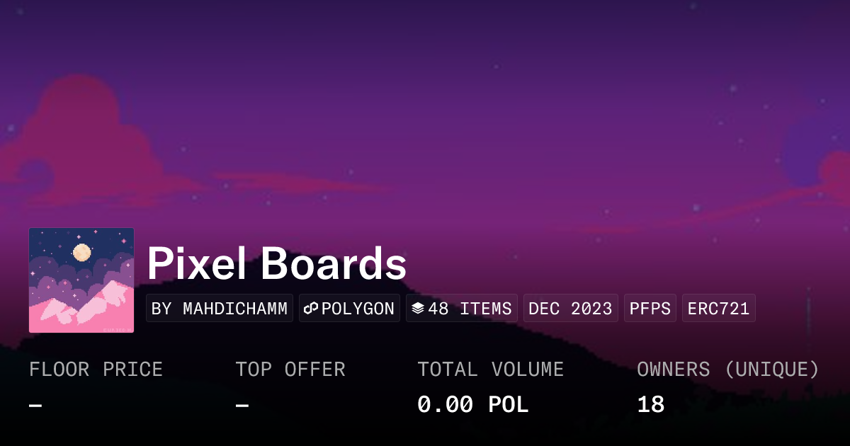 Pixel Boards - Collection | OpenSea