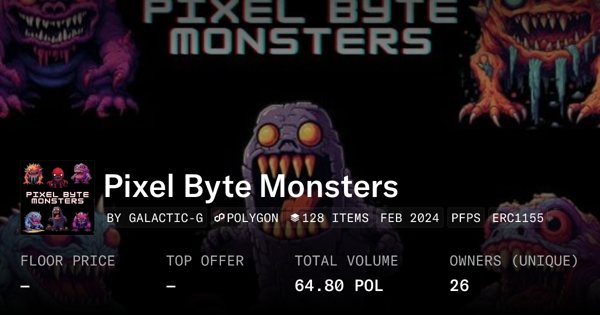 Pixel Byte Monsters - Collection | OpenSea