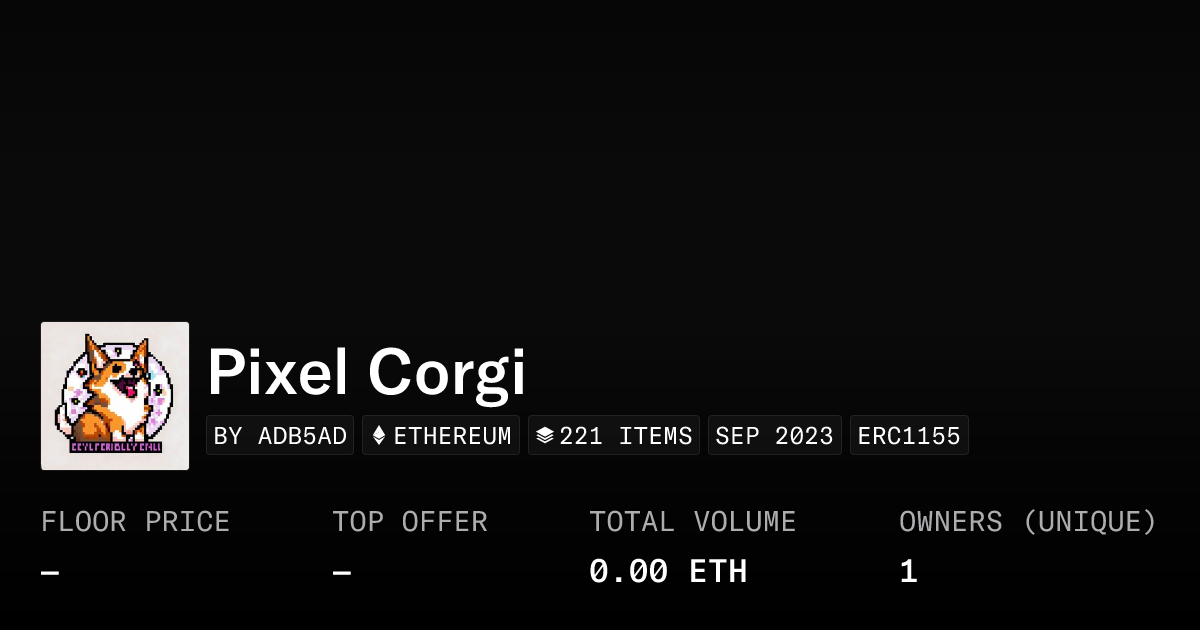 Pixel Corgi - Collection | OpenSea