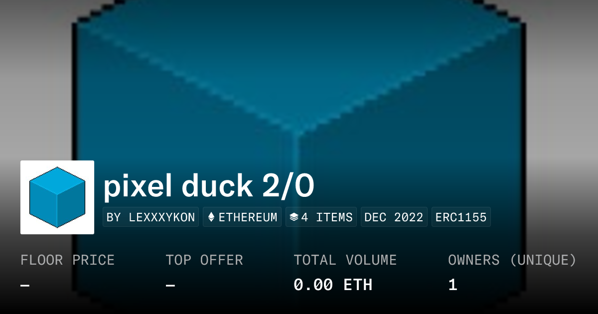 pixel duck 2/0 - Collection | OpenSea