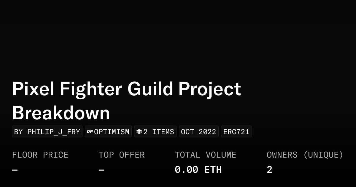 Pixel Fighter Guild Project Breakdown - Collection | OpenSea