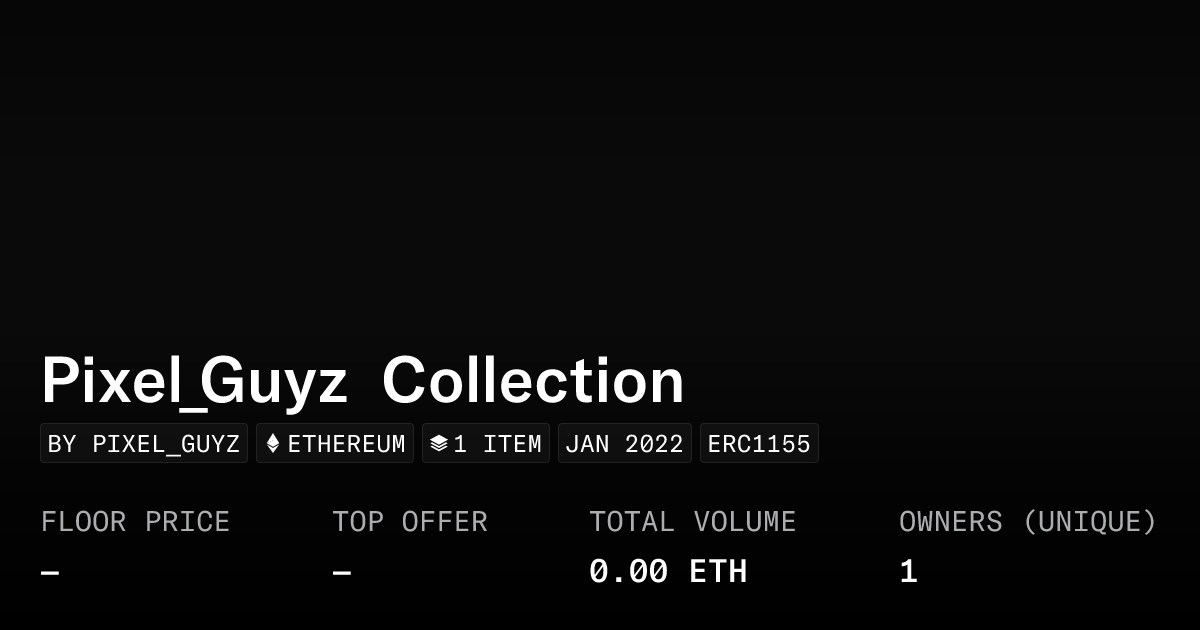 Pixel_Guyz Collection - Collection | OpenSea