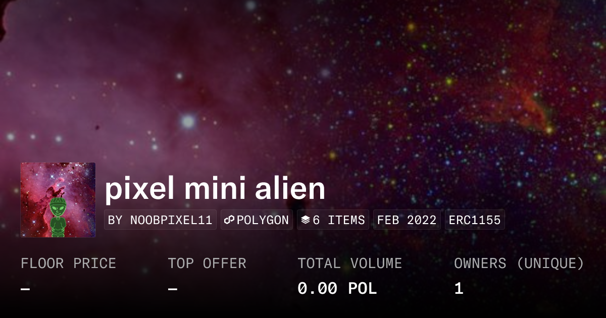 pixel mini alien - Collection | OpenSea