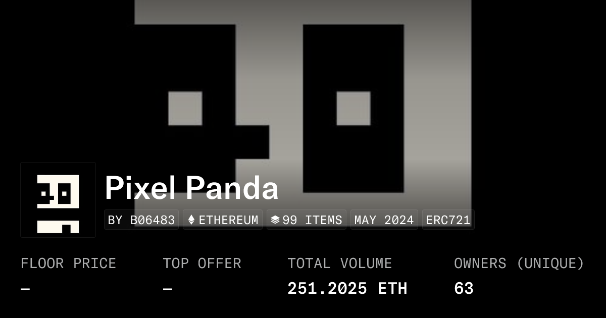 Pixel Panda - Collection | OpenSea