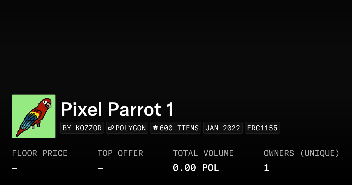 Pixel Parrot 1 - Collection | OpenSea