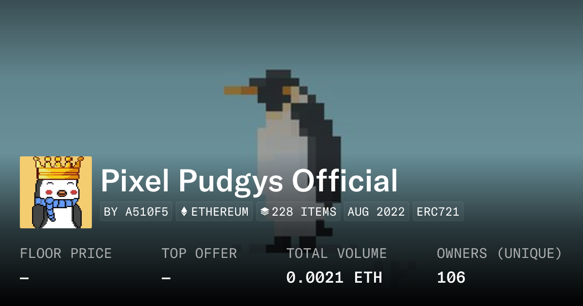 Pixel Pudgys Official - Collection | OpenSea